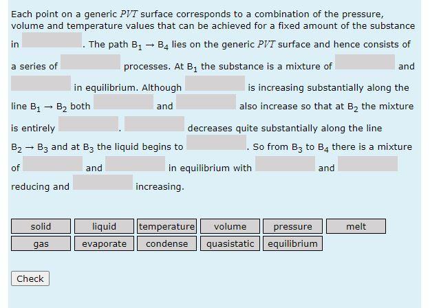 Solved The figure below shows a generic PVT surface - drag | Chegg.com