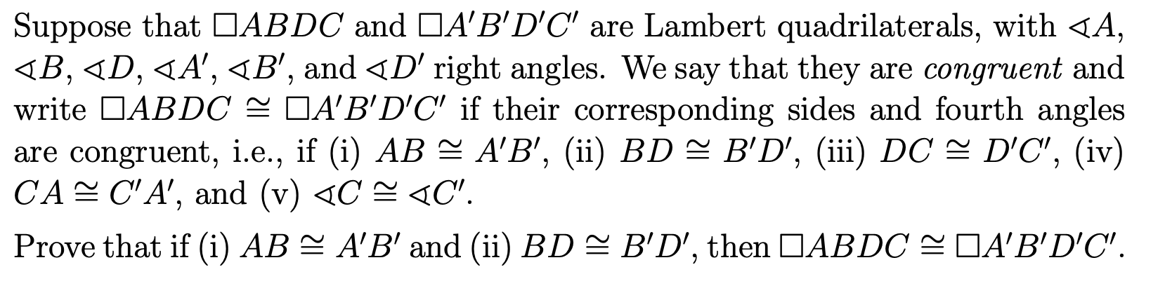 Solved Suppose that DABDC and DA'B'D'C' are Lambert | Chegg.com