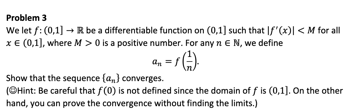 Solved Problem 3 We Let F 0 1]→r Be A Differentiable