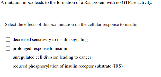 Solved A mutation in ras leads to the formation of a Ras | Chegg.com