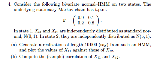 Solved (a) ﻿Generate a realization of length 10 000 (say) | Chegg.com