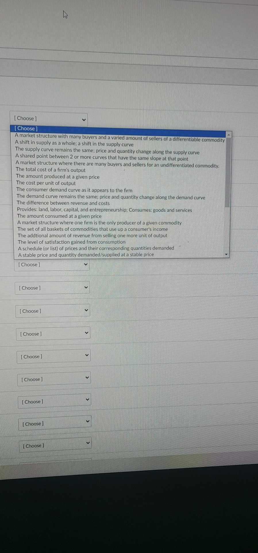 Solved Match the following terms to their definitions: | Chegg.com