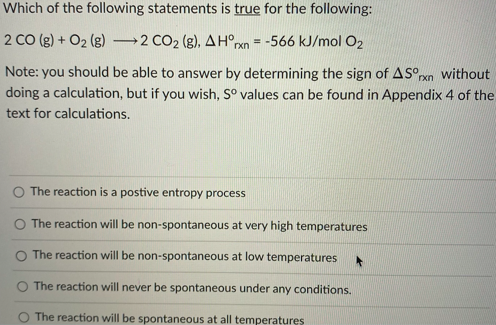 Solved Which of the following statements is true for the | Chegg.com