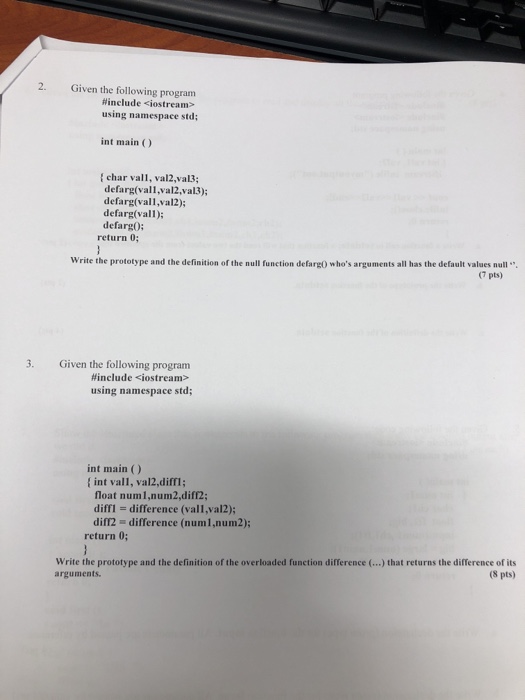 Solved 2. Given the following program #include «iostream> | Chegg.com