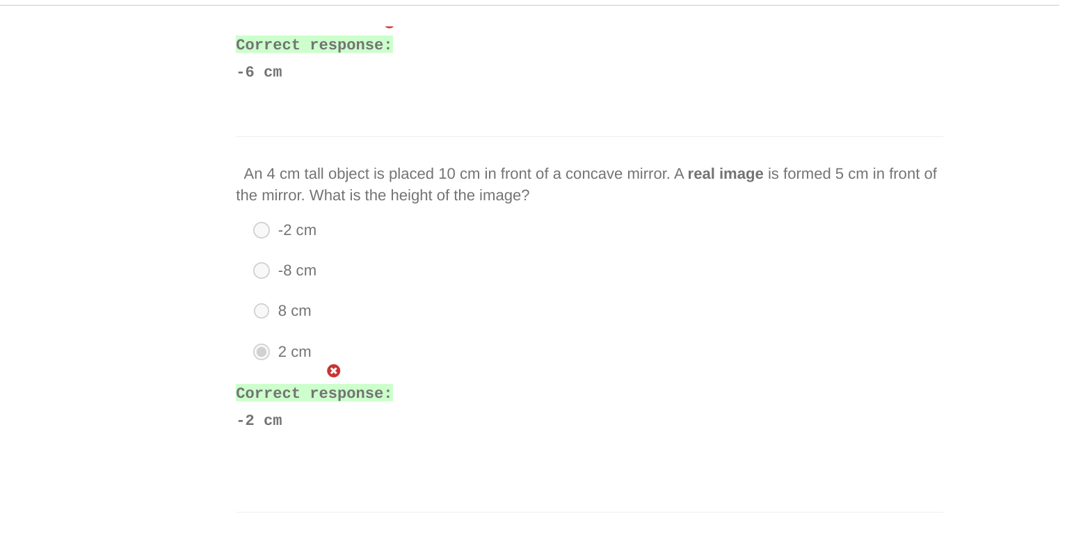 Solved An 4 cm tall object is placed 10 cm in front of a | Chegg.com