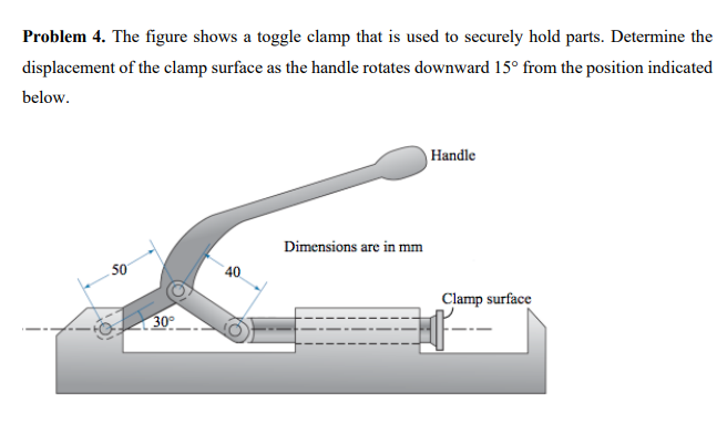 Solved Problem 4. The figure shows a toggle clamp that is | Chegg.com