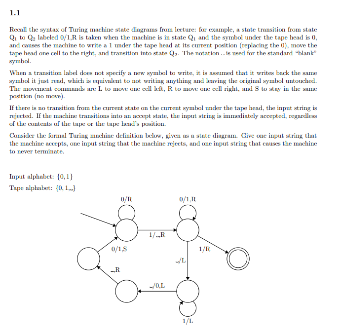 Solved Recall the syntax of Turing machine state diagrams | Chegg.com