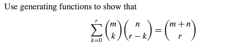 Solved Use generating functions to show that É (%)(-x) | Chegg.com