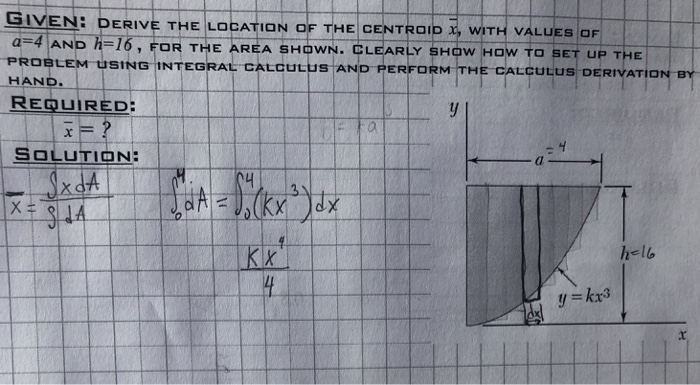 Solved N: DERIVE THE LOCATION OF THE CENTROID , WITH VALUES | Chegg.com