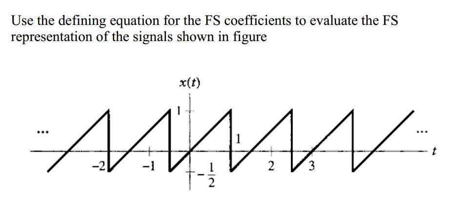 Solved Use the defining equation for the FS coefficients to | Chegg.com