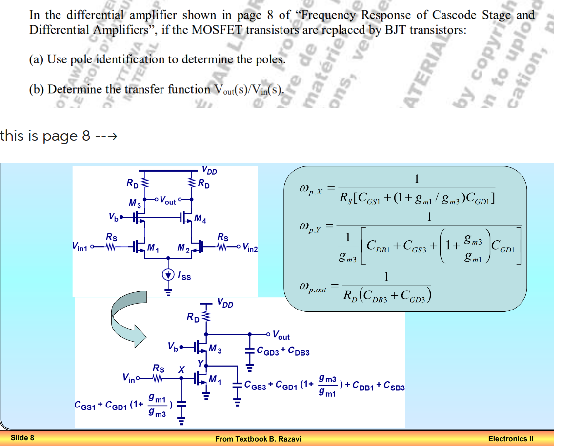 In the differential amplifier shown in page 8 of | Chegg.com