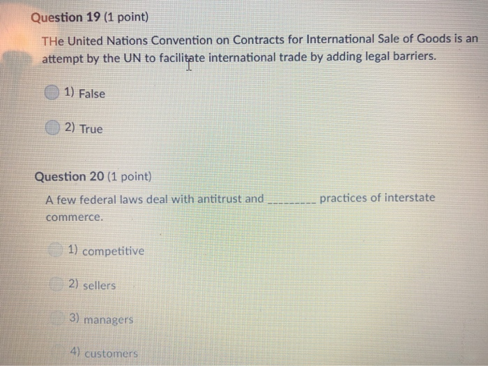 Solved Question 19 (1 point) THe United Nations Convention | Chegg.com