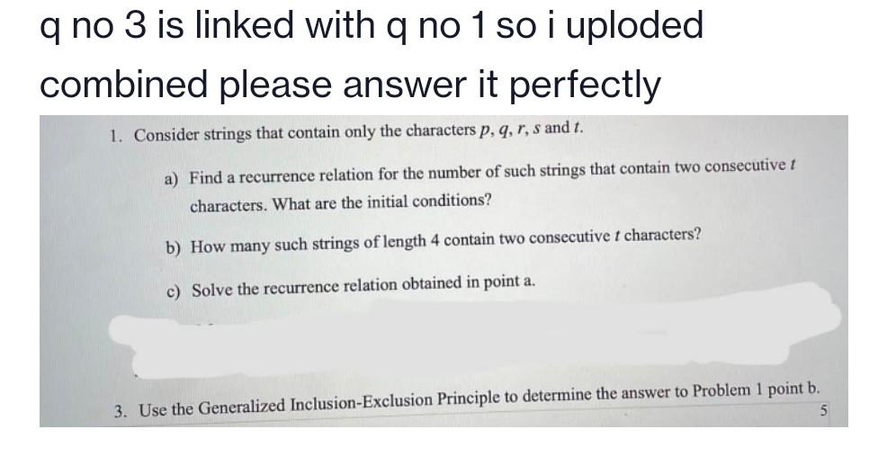Solved q no 3 is linked with q no 1 so i uploded combined | Chegg.com Solved q no 3 is linked with q no 1 so i uploded combined | Chegg.com