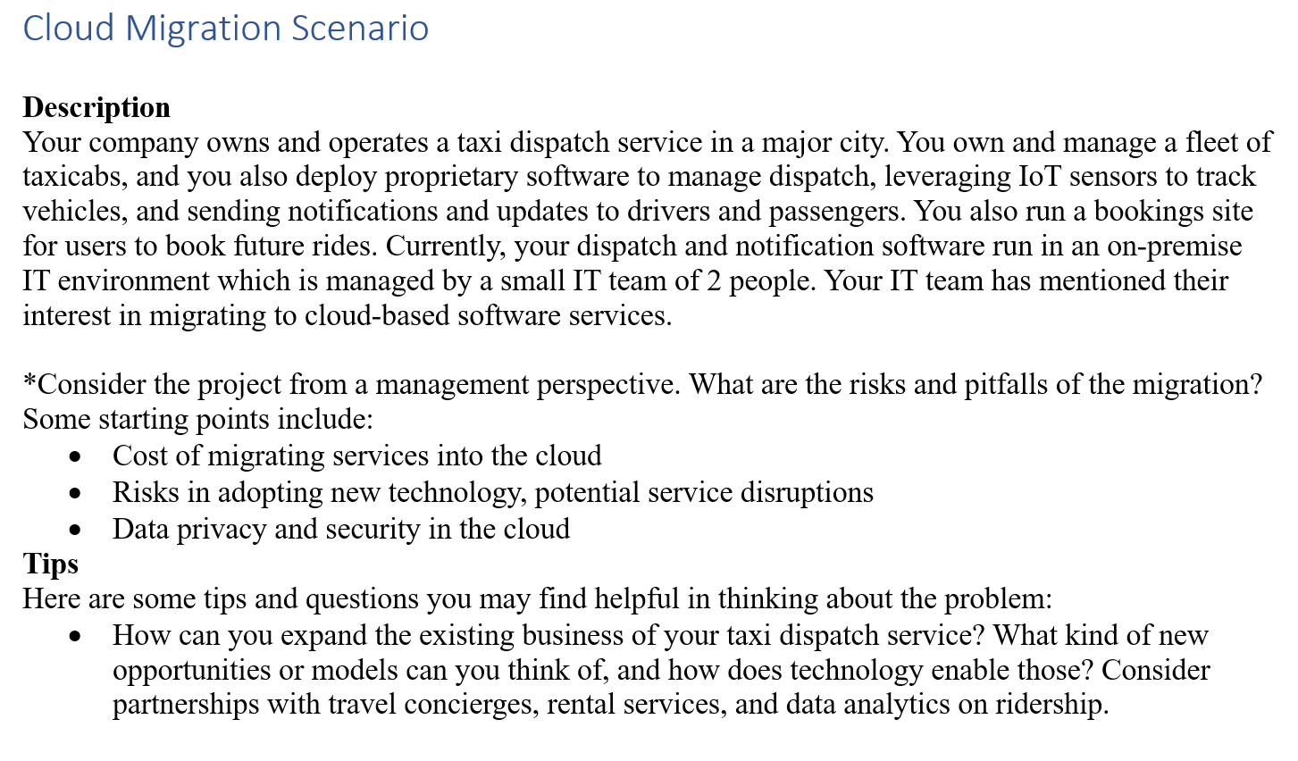 Solved Cloud Migration ScenarioDescriptionYour company owns | Chegg.com