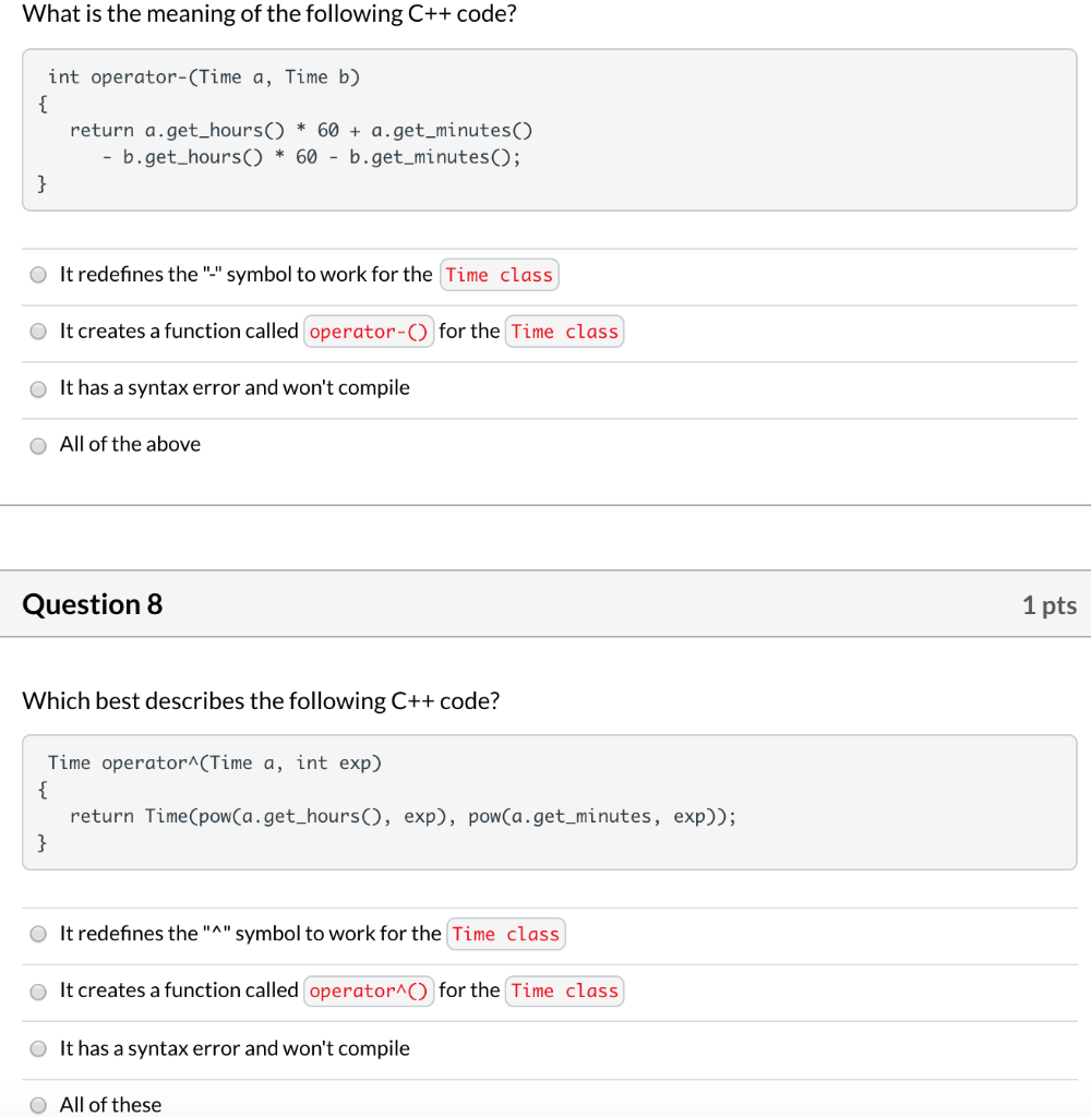 Solved What Is The Meaning Of The Following C Code Int Chegg