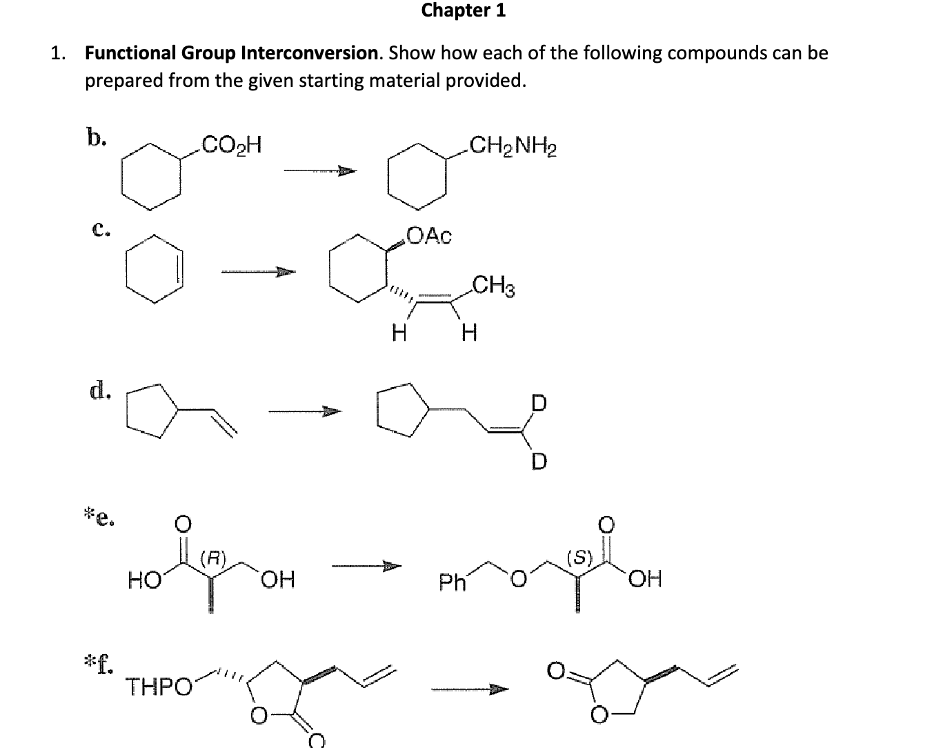 Solved Chapter 1Functional Group Interconversion. Show how | Chegg.com