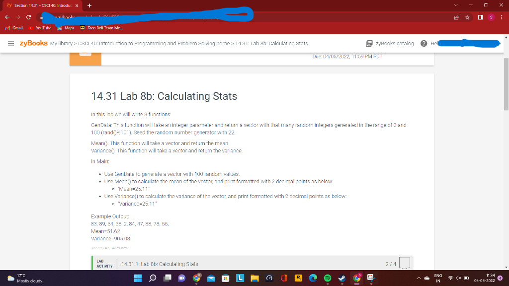 Solved zy Section 1131-CSCI 10: Introdux + + х € → c → C . | Chegg.com