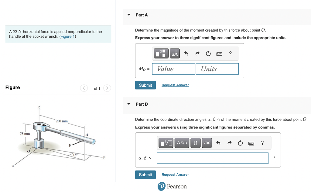 Solved A 22-N horizontal force is applied perpendicular to | Chegg.com