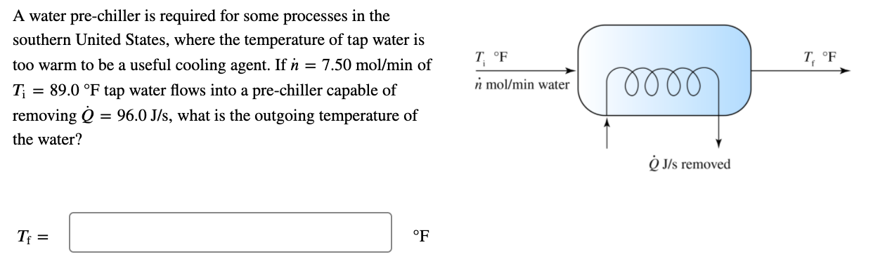 TF TF A water pre-chiller is required for some | Chegg.com