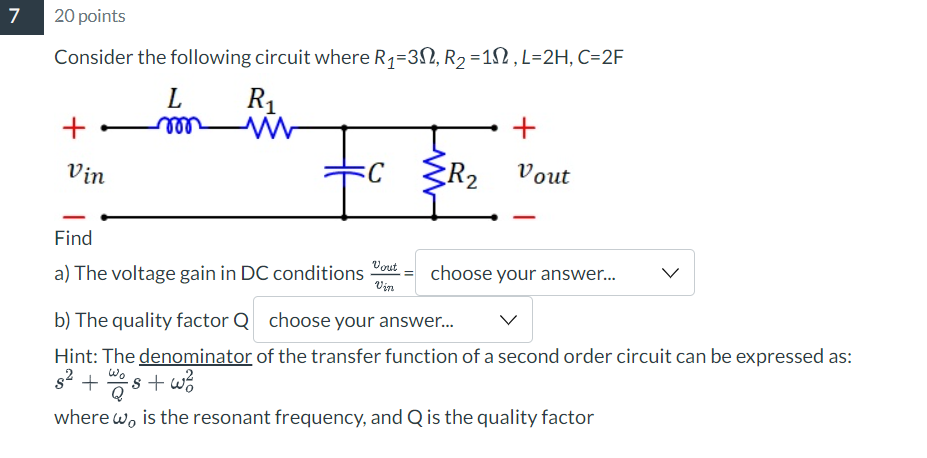 Solved Possibilities for a are: -12dB, 0dB, 0.25dB, | Chegg.com