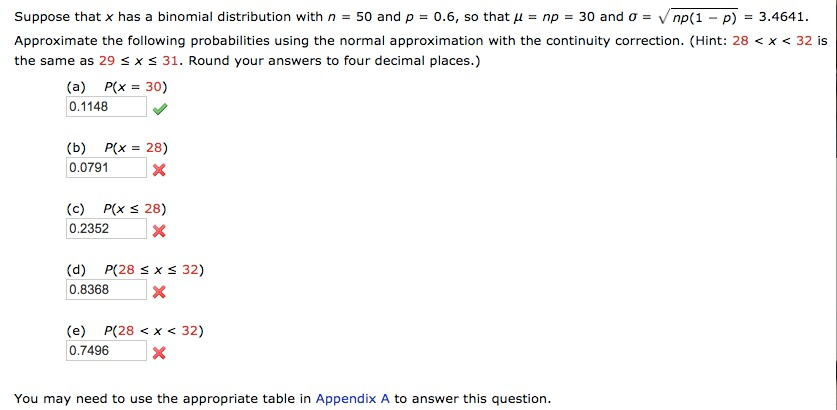 Solved suppose that x has a binomial distribution with n-50 | Chegg.com