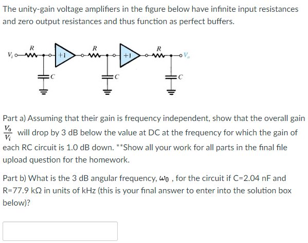 Solved The unity-gain voltage amplifiers in the figure below | Chegg.com