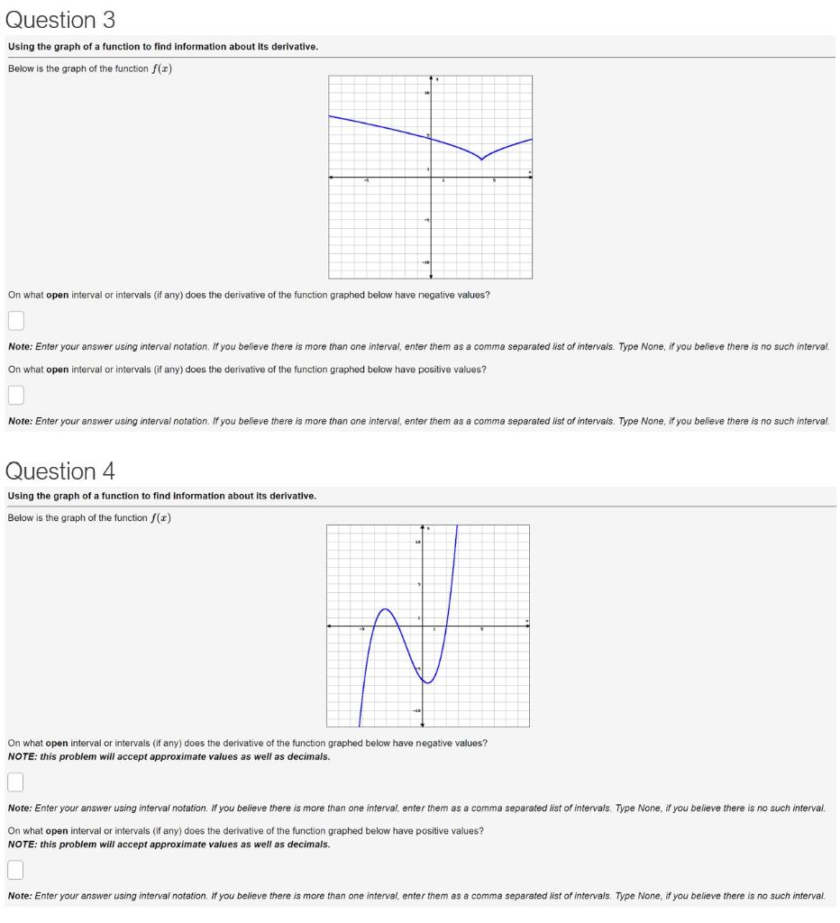 Solved Question 1 Using the graph of a function to find | Chegg.com