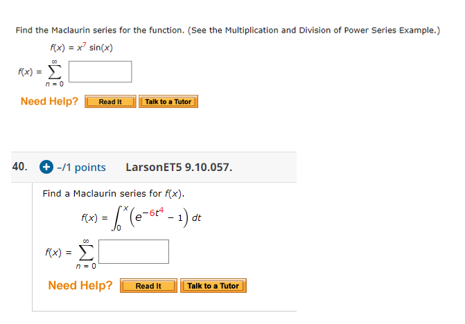 Solved Find the Maclaurin series for the function. (See the | Chegg.com
