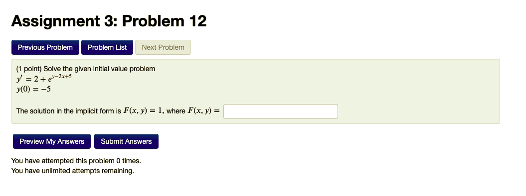 Solved Assignment 3 Problem 12 Previous Problem Problem 7199
