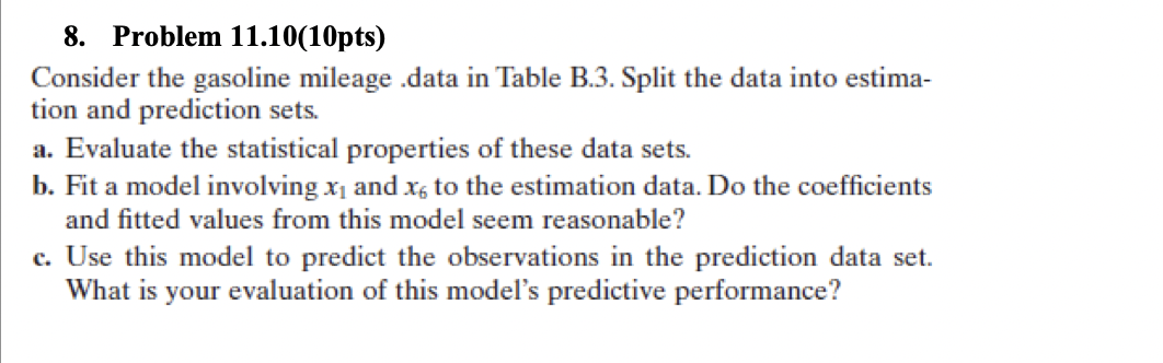 Solved B38. Problem 11.10(10pts) Consider the gasoline | Chegg.com