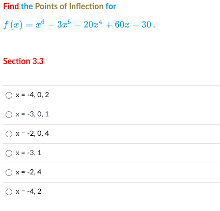 Solved Find the Points of Inflection for | Chegg.com