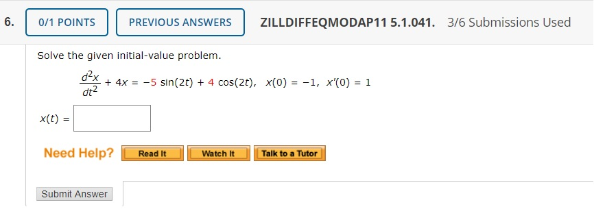 Solved 0/1 POINTS PREVIOUS ANSWERS ZILLDIFFEQMODAP11 | Chegg.com