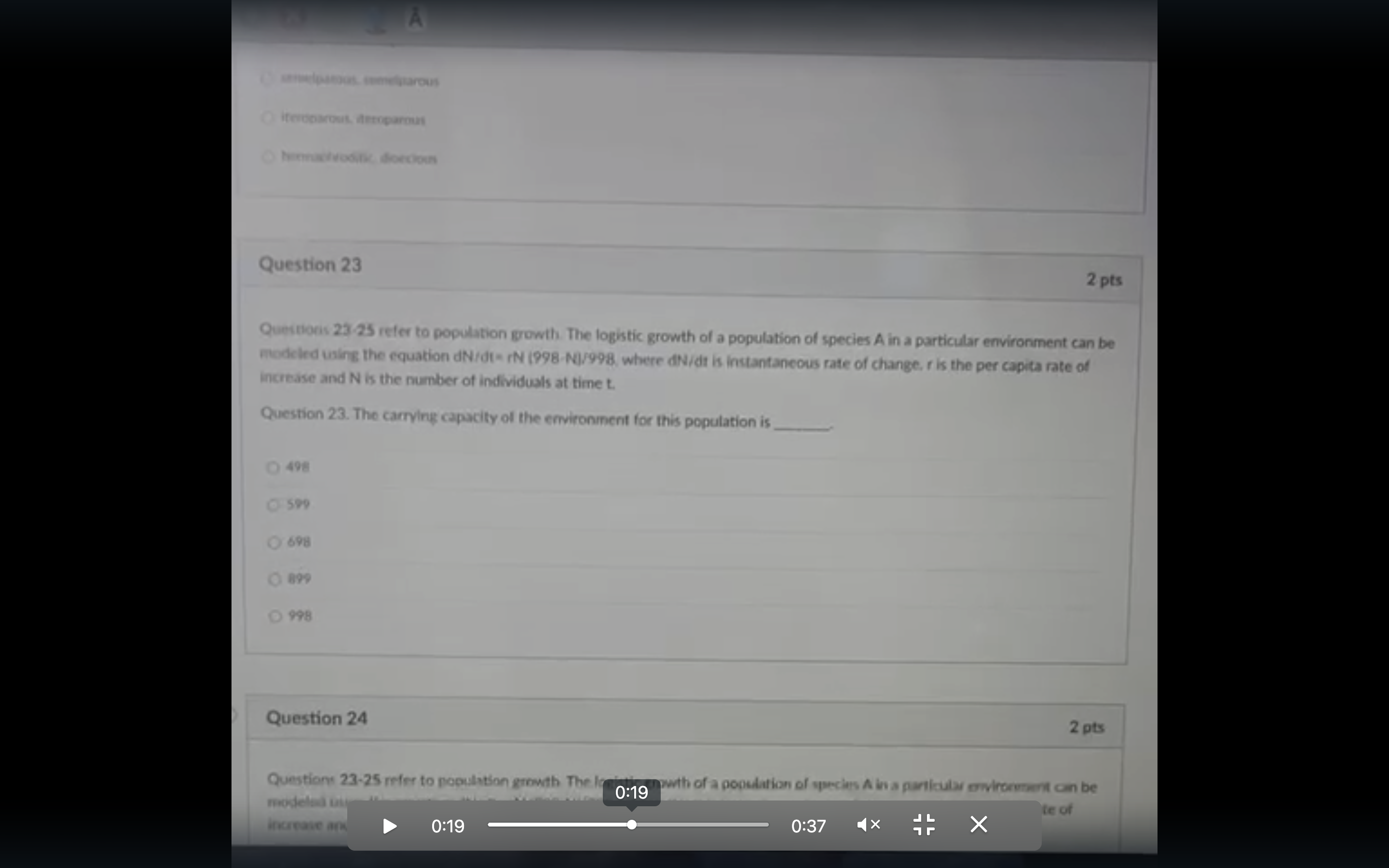 Solved Question 23 2 pts Questions 23/25 refer to population | Chegg.com