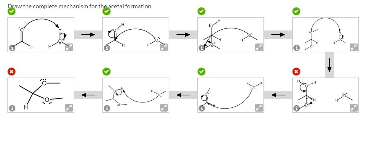 Solved Draw the complete mechanism for the acetal | Chegg.com