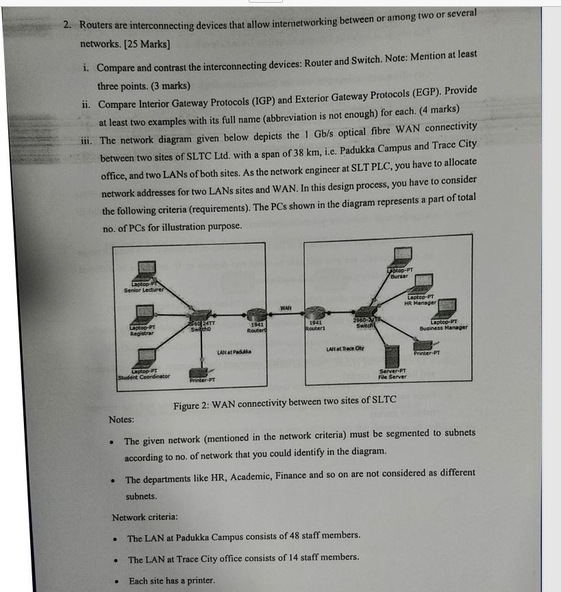 Solved 2. Routers are interconnecting devices that allow | Chegg.com