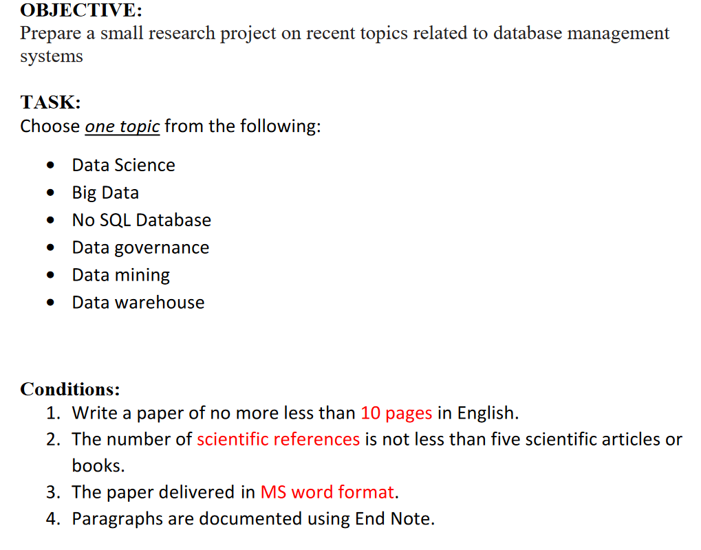 Solved OBJECTIVE: Prepare a small research project on recent | Chegg.com