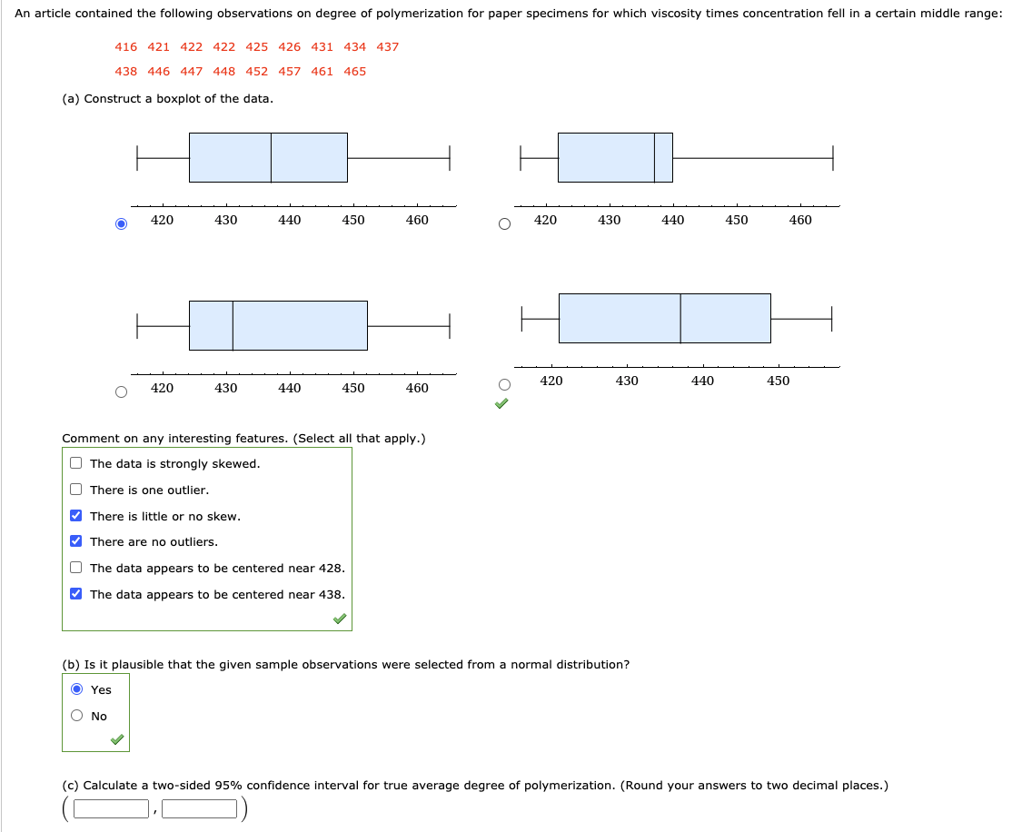 Solved An Article Contained The Following Observations On