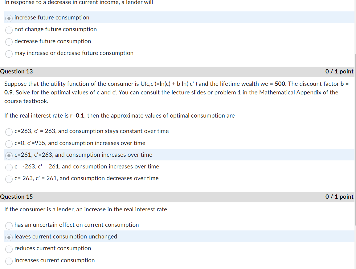 Solved In response to a decrease in current income, a lender | Chegg.com