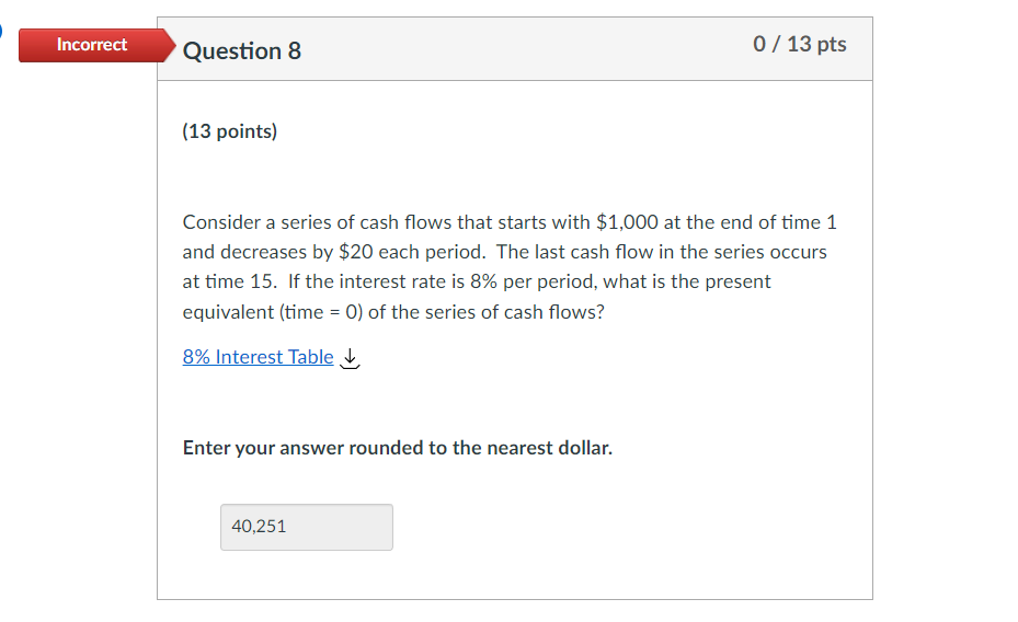 Solved Consider a series of cash flows that starts with | Chegg.com