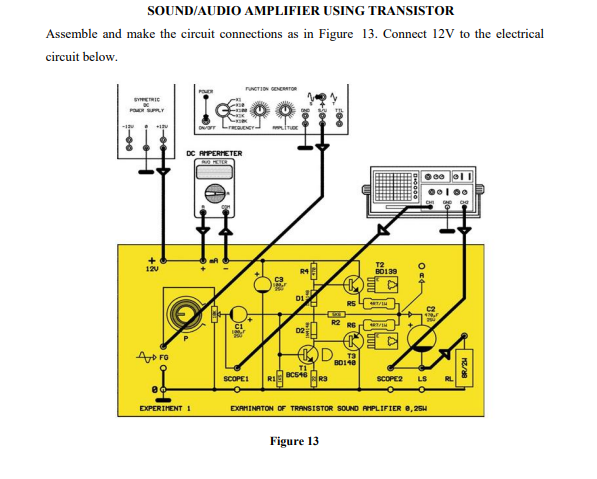 SOUND/AUDIO AMPLIFIER USING TRANSISTOR Assemble and | Chegg.com