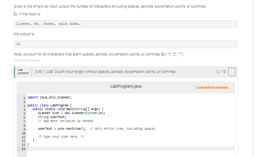 Solved Given a line of text as input, output the number of | Chegg.com