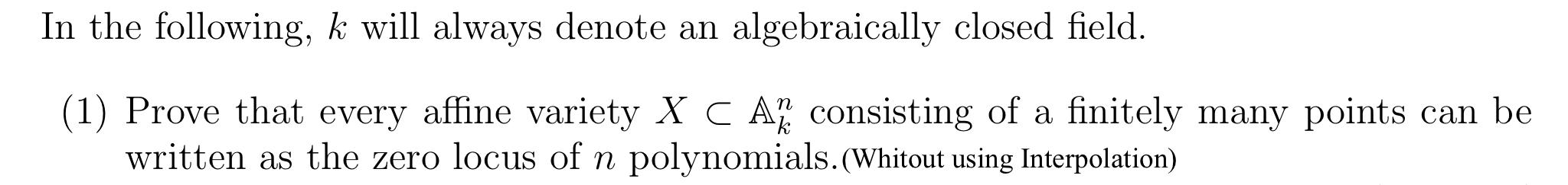 Solved In the following, k will always denote an | Chegg.com