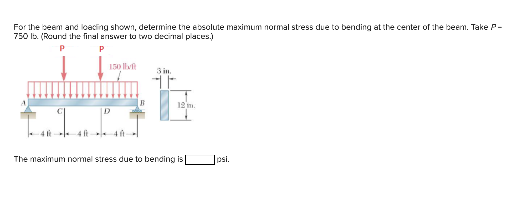 Solved For the beam and loading shown, determine the | Chegg.com