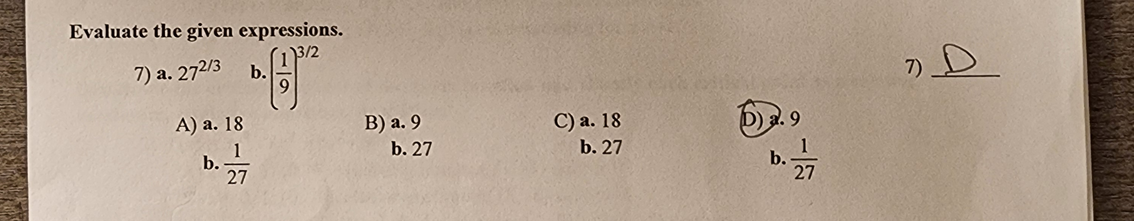 Solved Evaluate the given expressions.Please let me know if | Chegg.com