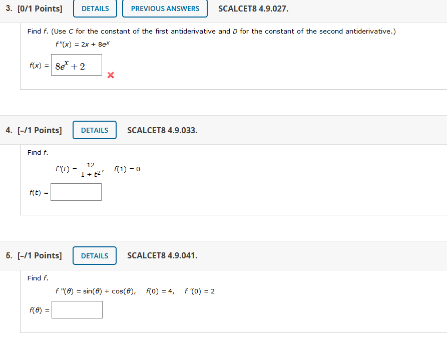 Solved 3. [0/1 Points] DETAILS PREVIOUS ANSWERS SCALCET8 | Chegg.com