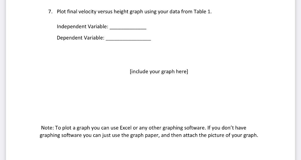 Solved In this experiment you will drop an object from | Chegg.com