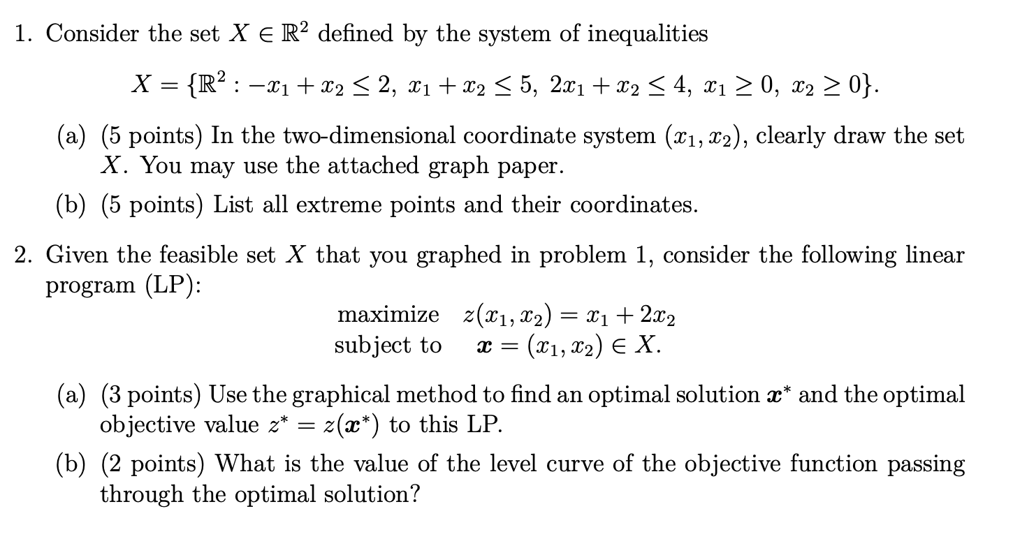 Solved Given the feasible set X that you graphed in problem | Chegg.com