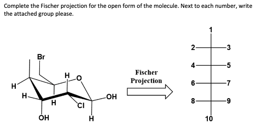 Solved Complete the Fischer projection for the open form of | Chegg.com