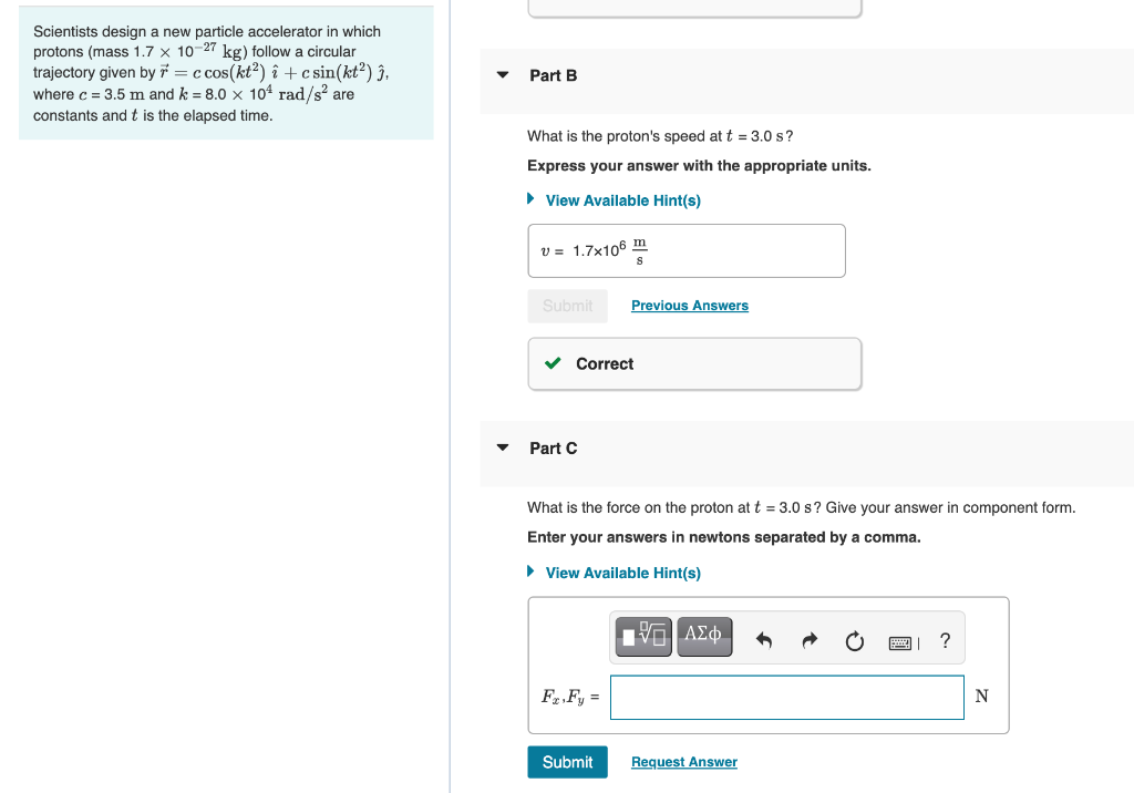 Solved Scientists design a new particle accelerator in which | Chegg.com