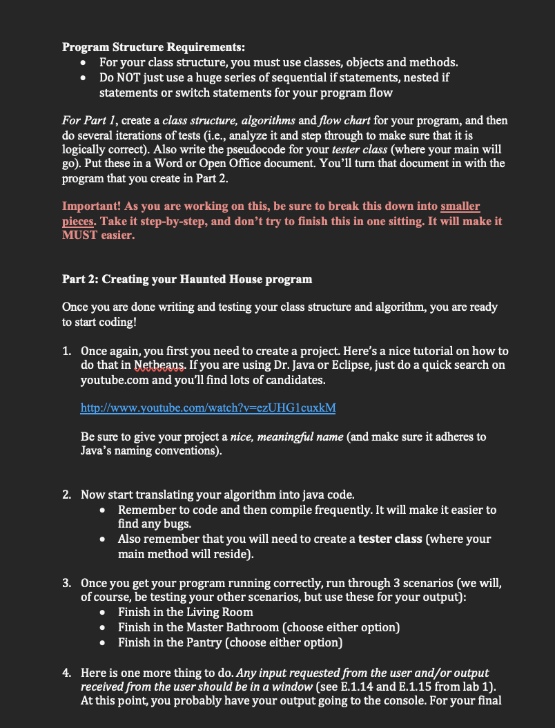 Solved Assignment 3: Haunted House For this assignment, you | Chegg.com